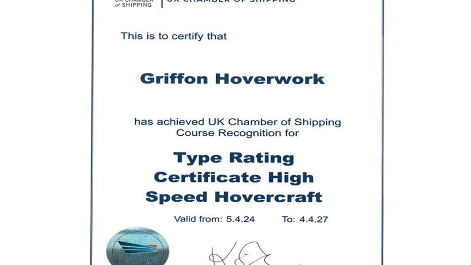 Griffon Hoverwork receives UK Chamber of Shipping accreditation for ...